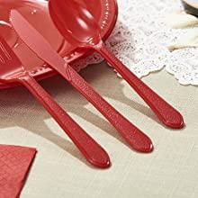 Disposable Dinnerware Set, Red Party Supplies Set 175