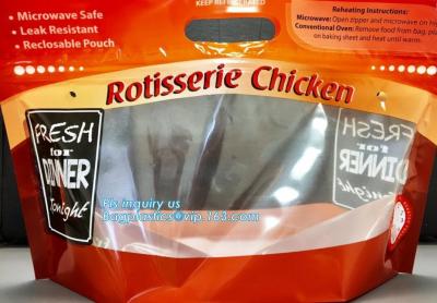 China Barreira, umidade - a prova, galinha do Rotisserie de Kraft ensaca o supermercado fino de empacotamento da refeição quente ensaca com o fechamento Resealable do zíper à venda