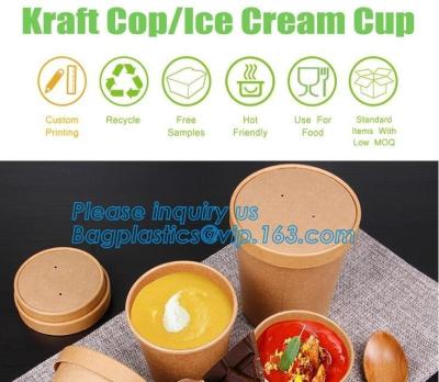 China Vriendschappelijke Eco, Bestand Olie, de Kom van de Rijstnoedels van de Saladesoep, Bamboepulp, Wegwerpproduct, Kraftpapier-het Deksel van de Papierkom Te koop