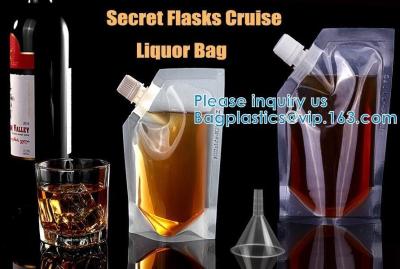 Stand-Up Liquor Bags, Drink Pouches, Concealable Alcohol Flask for Cold & Hot Drinks, Reusable