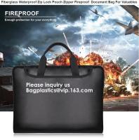 China Fireproof Document Organizer with Lock 15x13x3.2 inch Water Resistant Safe File Bag 2100°F for sale
