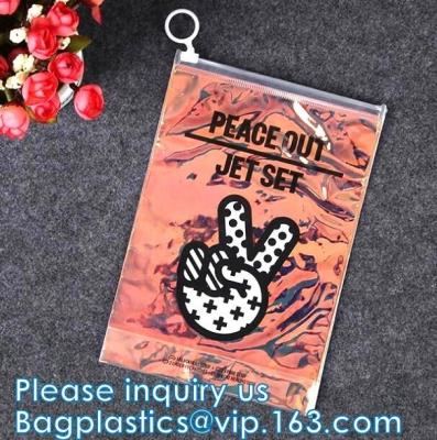 Vinyl Slider PE PVC EVA Forsted Matte Compostable Zipper Lock Bag, Holographic Laser Zip Seal Grip Bags
