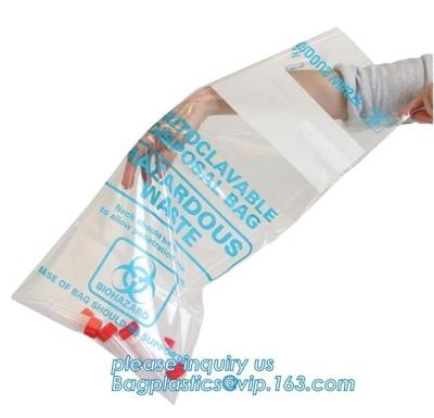China Safe Disposal, biohazard labeling, Autoclavable Bag, Polypropylene, Disposable, clear transparent Disposal sack for sale