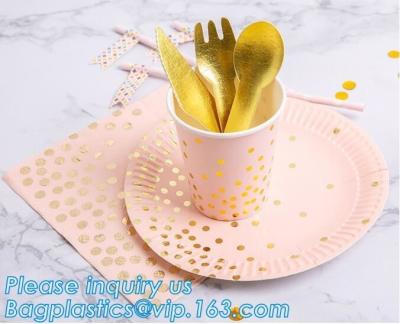 China As fontes do partido chapeiam, copos, colheres, forquilha, guardanapo, grupo de jantar, papel e grupo plástico da louça, utensílios de mesa à venda