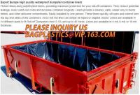 China Black Recycled PE Drawstring Dumpster Liners 22x8x8 ft for 30 Yard Roll Off Containers for sale