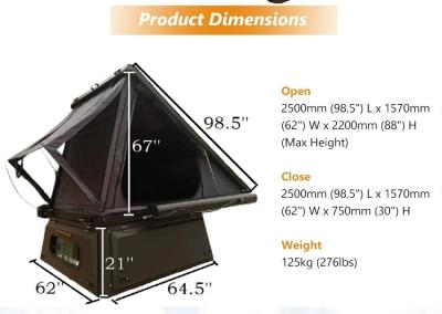 Cina 160 kg Acqua resistente in alluminio Camion letto Camper Canopy per il 2019 Ford Ranger USA Tent Made in vendita