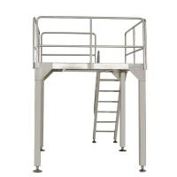 China Customized Packaging Machine Overhead Working Platform With Guardrail And Ladder for sale