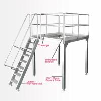 China Customized Packaging Machine Overhead Working Platform With Guardrail And Ladder for sale