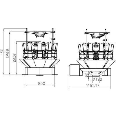 China Two In One 10 Head Weigher Split Type Combination Scale With 7 Inch Touch Screen for sale