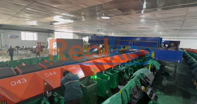 Close-up view of Cross Belt Sorter components