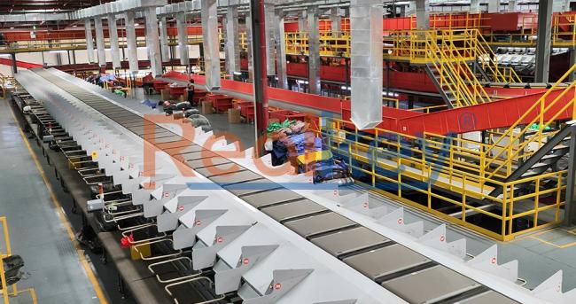 Close-up view of Cross Belt Sorter components