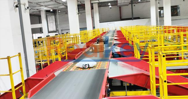 Swivel Wheel Sorting Machine in operation