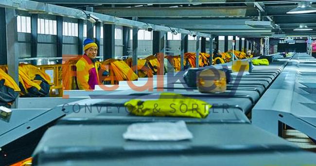 Detailed view of Cross Belt Sorter components