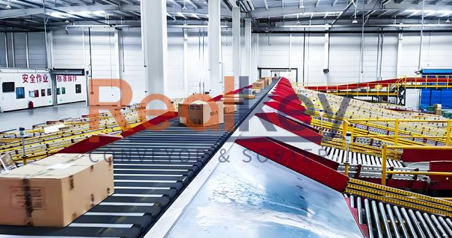 Close-up view of Realkey Narrow Belt Sorter components and technology