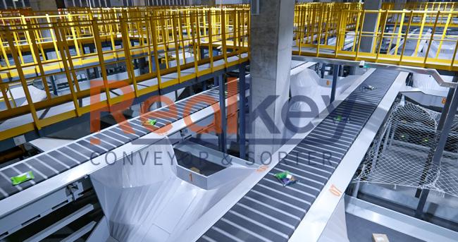 Close-up view of Realkey Narrow Belt Sorter components and technology
