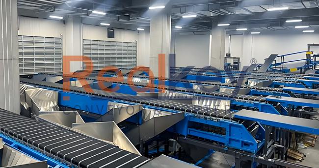 Close-up of Realkey Narrow Belt Sorter components