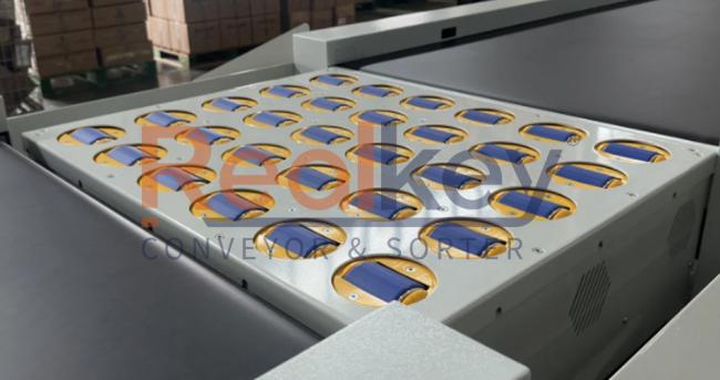 Close-up of wheel sorter modular components