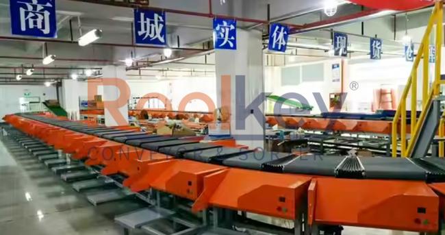 Detailed view of Cross Belt Sorter components and technology