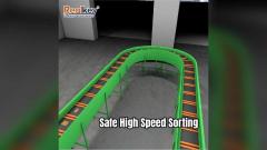 Fire Resistant Split Tray Sorter for Warehouse Safety