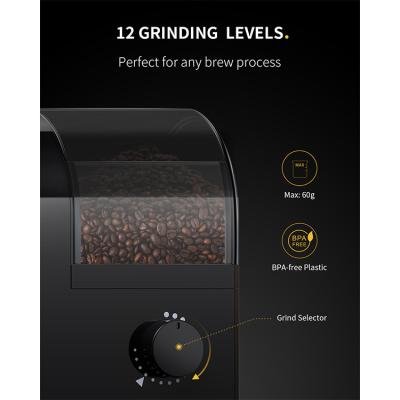Cina UL elettrica di regolazione della macchina del caffè delle tazze 2-12 14 regolabili dell'ABS di 150W Burr Coffee Grinder in vendita