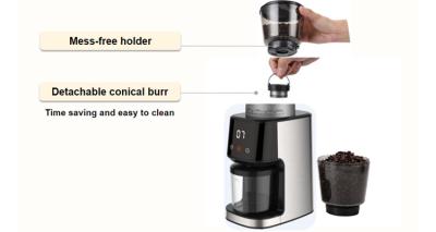 Cina Caffè conico calmo del caffè espresso del motore di CC di Burr Coffee Grinder 165W 275g che fa macchina in vendita