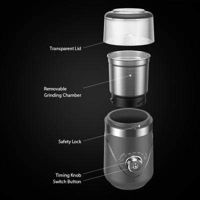Cina Smerigliatrice domestica elettrica del caffè espresso della serratura d'acciaio portatile di Bean Grinder Stainless Safty dell'ABS in vendita