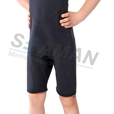 China Premieneopreen 2mm die Jonge geitjes Shorty Wetsuit met de Nylon Dubbele Kant van Jersey wordt gelamineerd Te koop