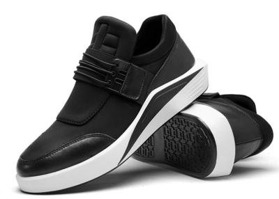 China Upper Leather Toe Comfortable Casual Shoes With Elastic Band Anti Sliding for sale