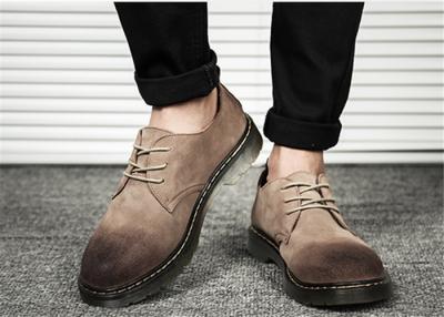 China Gradient Mens Suede Lace Up Shoes , Retro Comfortable Casual Mens Shoes for sale