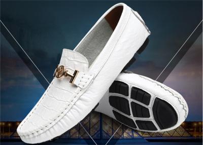China Crocodile Pattern Loafer Slip On Shoes With Metal Buckle / Anti Slip Rubber Back Counter for sale