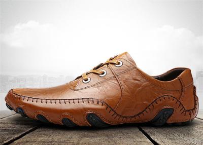 China Brown Mens Lace Up Loafers , Mens Slip On Driving Shoes Octopus Adhesive Disc Shape for sale