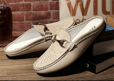 China Creative Design Mens Backless Loafers , Backless Slip On Shoes MOC Toe for sale