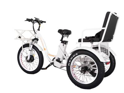 China 750W Front Wheels Electric Rickshaw Trike with 21AH Lithium Battery and 7 Speed Gears for sale