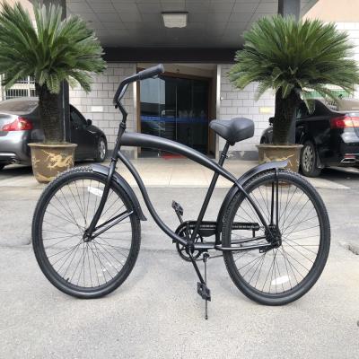 Cina 26 pollici adulti maschi Single Speed Comfort Beach Cruiser Bike Matte Nero pronto per la spedizione in vendita