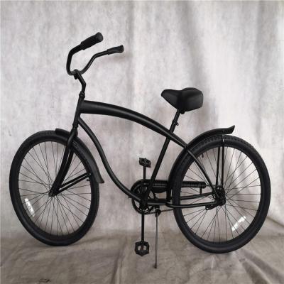 Cina 26 pollici adulti maschi Single Speed Comfort Beach Cruiser Bike Matte Nero pronto per la spedizione in vendita