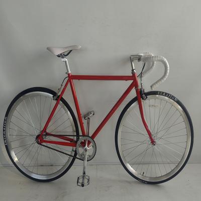 China 58cm Fixie Bikes with Red Color Thickslick 700c Tire and Steel Fork 4130 Chrome Frame for sale