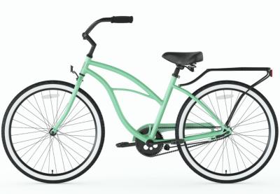 Cina Mint Green Lady Low Step Sport Hybrid Bike Donna Single Speed Comfort Beach Cruiser Bike 26 pollici in vendita