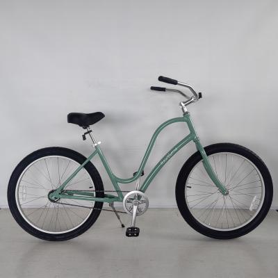 Cina Mint Green Lady Low Step Sport Hybrid Bike Donna Single Speed Comfort Beach Cruiser Bike 26 pollici in vendita