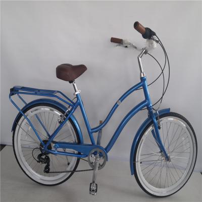 Cina Leggero alluminio unisex passo attraverso 8 velocità donna ibrida Beach Cruiser Bicicleta Bicicleta 26 pollici in vendita