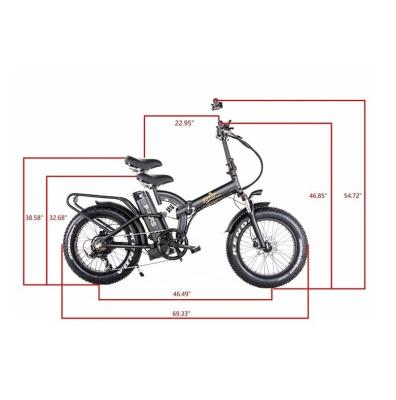 중국 48V*21AH 20인치 풀 서스펜션 카모플라지 색상 1000W 접는 지방 타이어 후방 랙과 전기 자전거 판매용