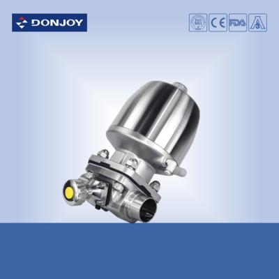 China Atuador de aço inoxidável que solda a válvula de diafragma sanitária pneumática de Multiport à venda