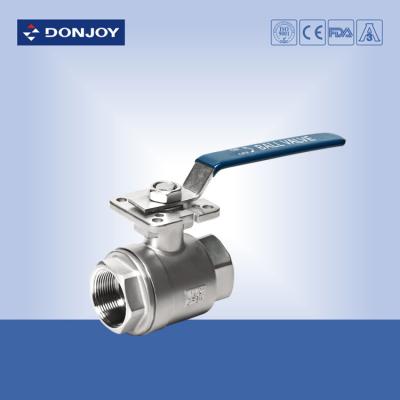 China FDA / ISO SS304 Two Peice Ball valve With  Female Thread Connection for sale