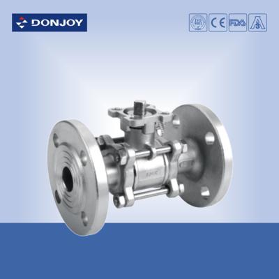China JIS-Flanged Sanitary Ball Valve ,  3 PCS Ball valve With flange Connection for sale