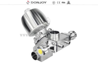 中国 タイプM-53サニタリーステンレス鋼マルチポートダイアフラム、3つの制御バルブと5つのポート、3AおよびFDA認証付き 販売のため