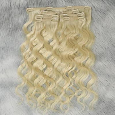 Cina 8A-10A Grado svizzero francese pizzo parrucca estensioni 16 pollici clip In estensioni 613 in vendita