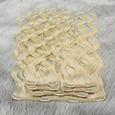 Cina 8A-10A Grado svizzero francese pizzo parrucca estensioni 16 pollici clip In estensioni 613 in vendita