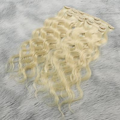 Cina 8A-10A Grado svizzero francese pizzo parrucca estensioni 16 pollici clip In estensioni 613 in vendita