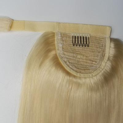 Cina Tessili senza sforzo Estensioni di capelli umani traspiranti per lo styling e perming Estensione di coda di cavallo Velcro in vendita