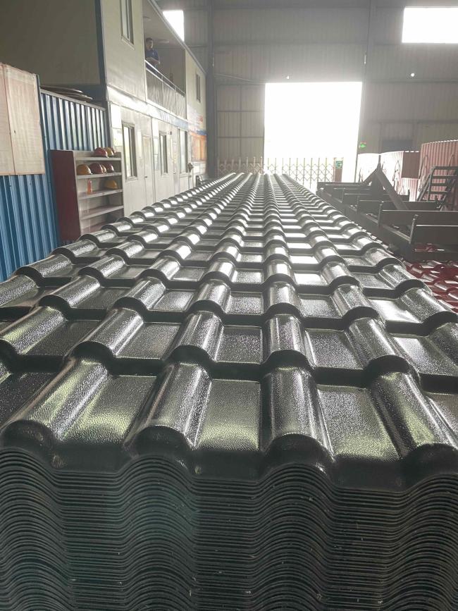 Close-up of resin tile texture and color