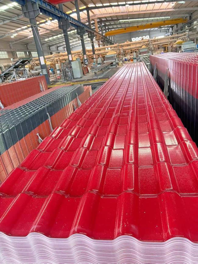 Finished resin tile roof in traditional setting